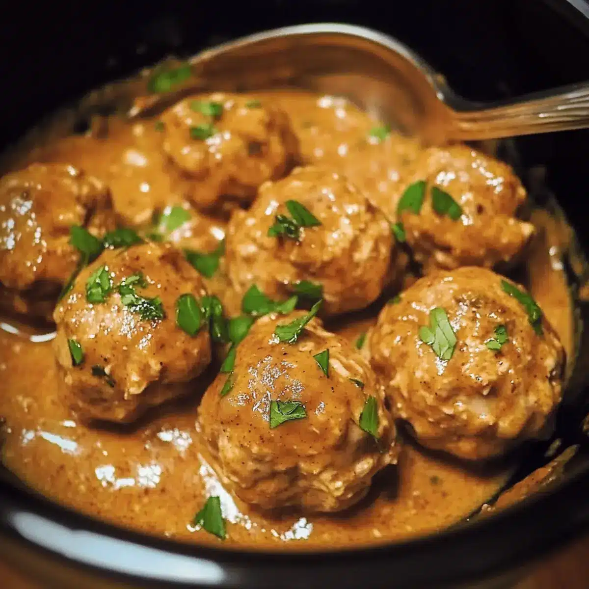 Easy Slow Cooker Chipotle Chicken Meatballs with Delicious Bites