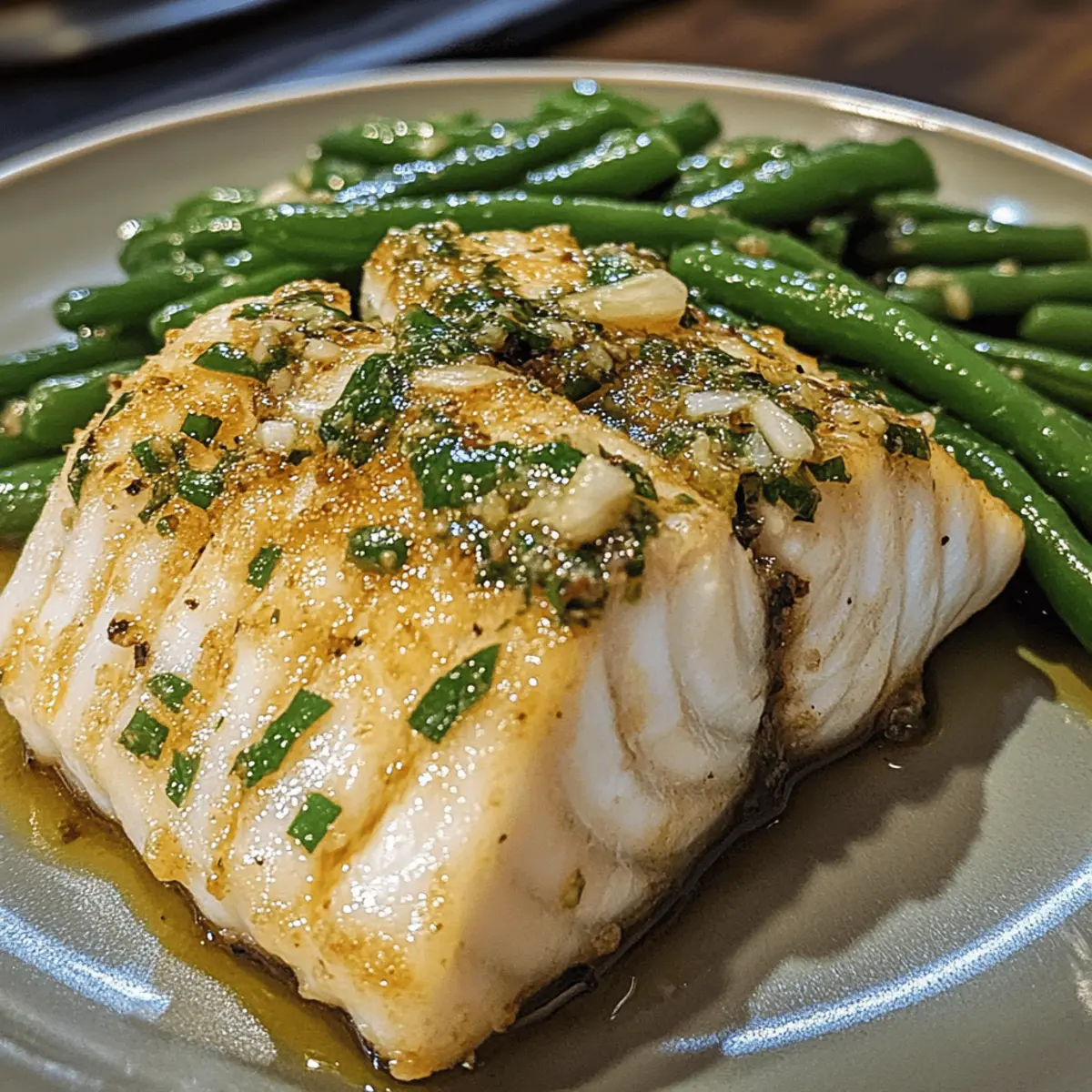 Easy Garlic Butter Cod with Green Beans - Delicious Dinner