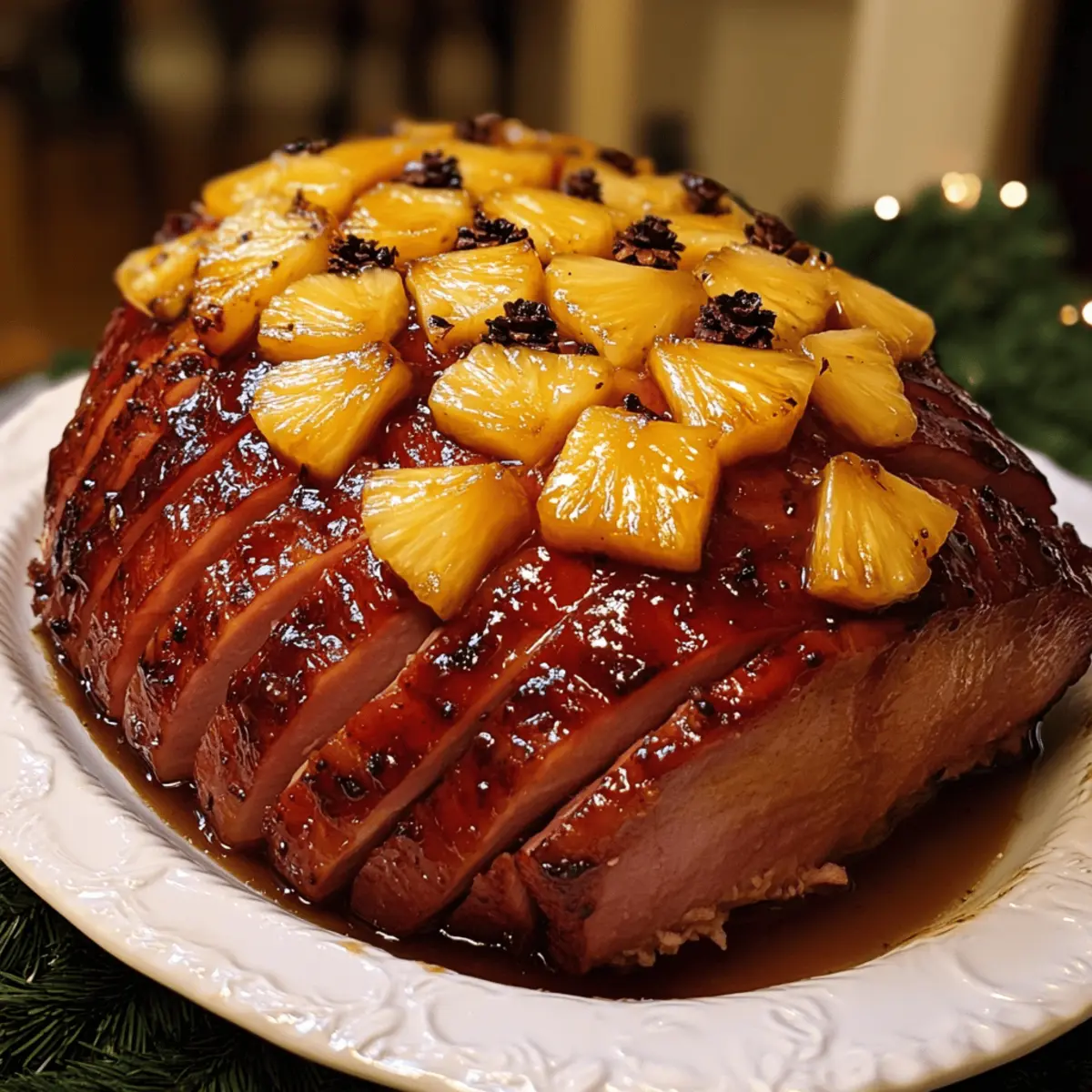 Irresistible Juicy Christmas Glazed Ham with Pineapple & Cloves