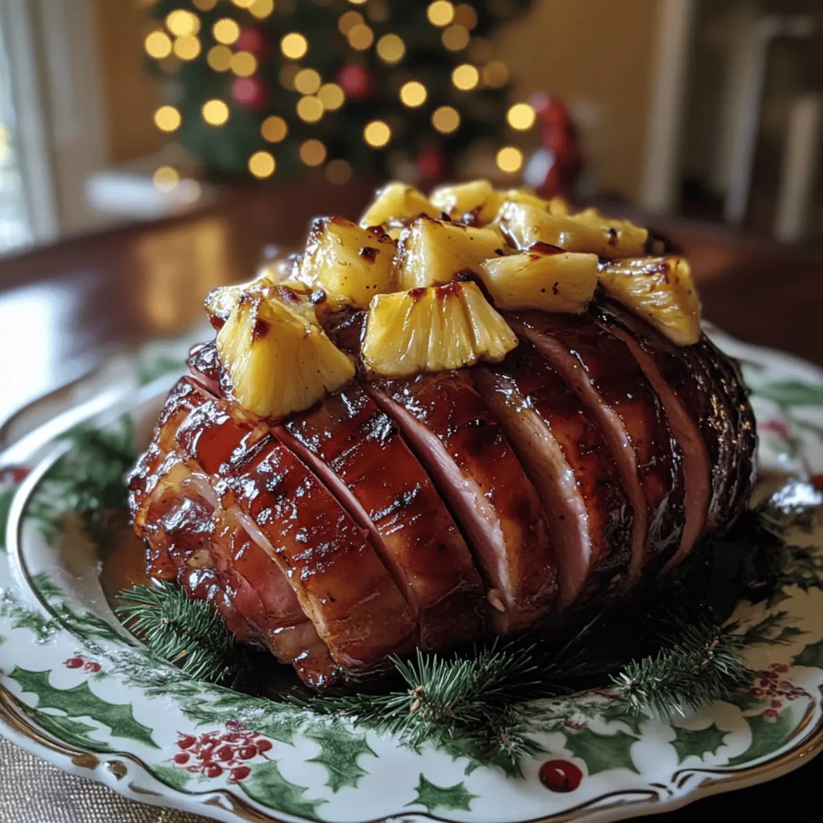 Irresistible Juicy Christmas Glazed Ham with Pineapple & Cloves